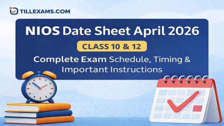 NIOS Date Sheet April 2026 (Class 10 & 12) – Complete Exam Schedule ...